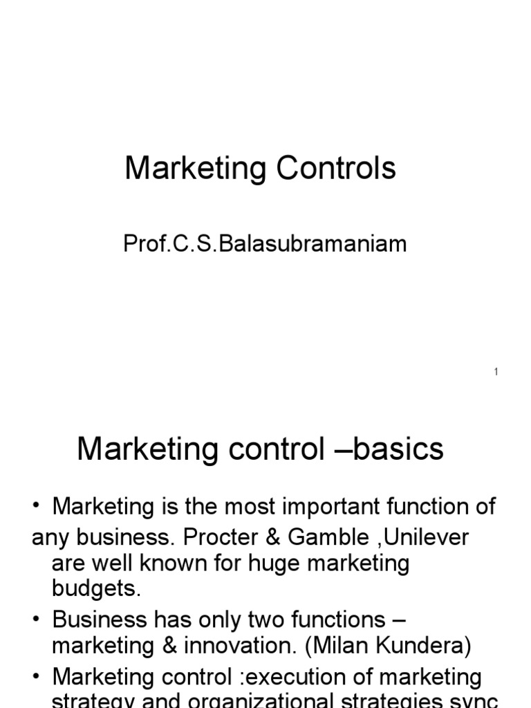 Marketing Controls | PDF | Marketing | Consumer Behaviour