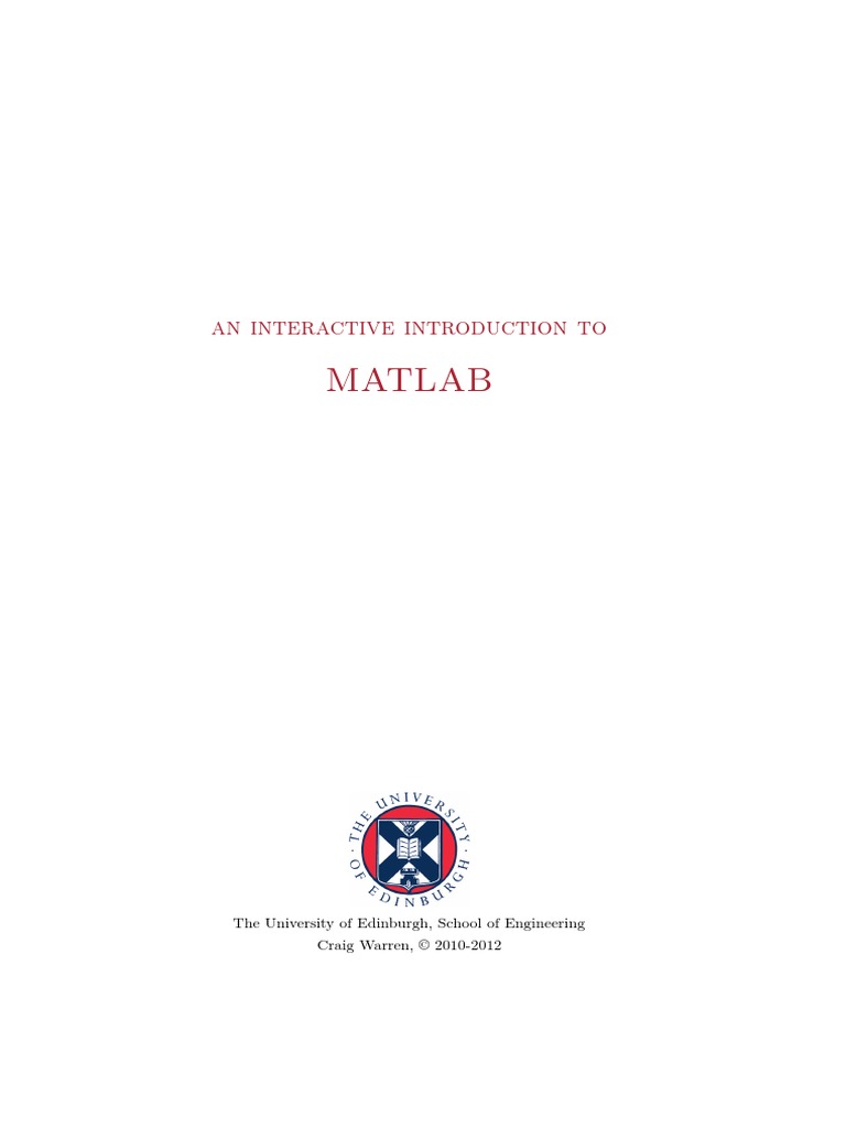 Matlab: An Interactive Introduction To | PDF | Matrix (Mathematics) | System Of Linear Equations