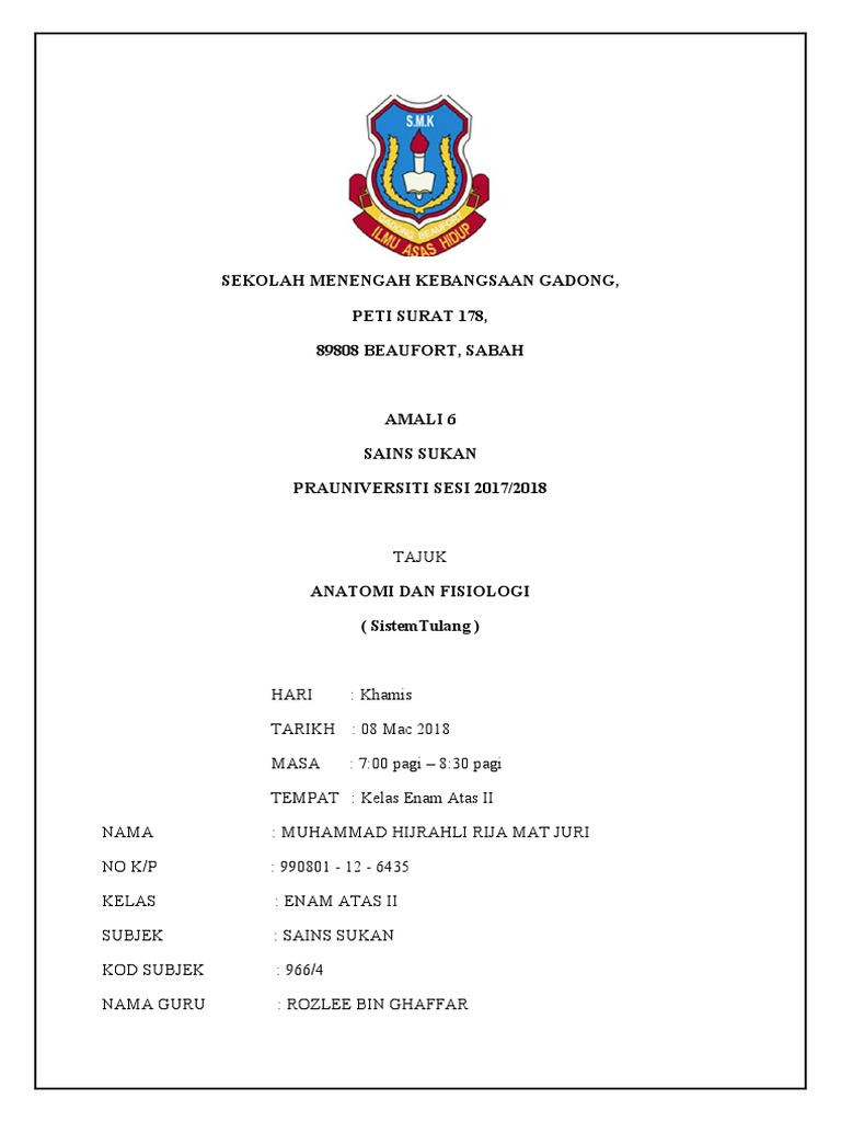 Amali 6 Tulang | PDF