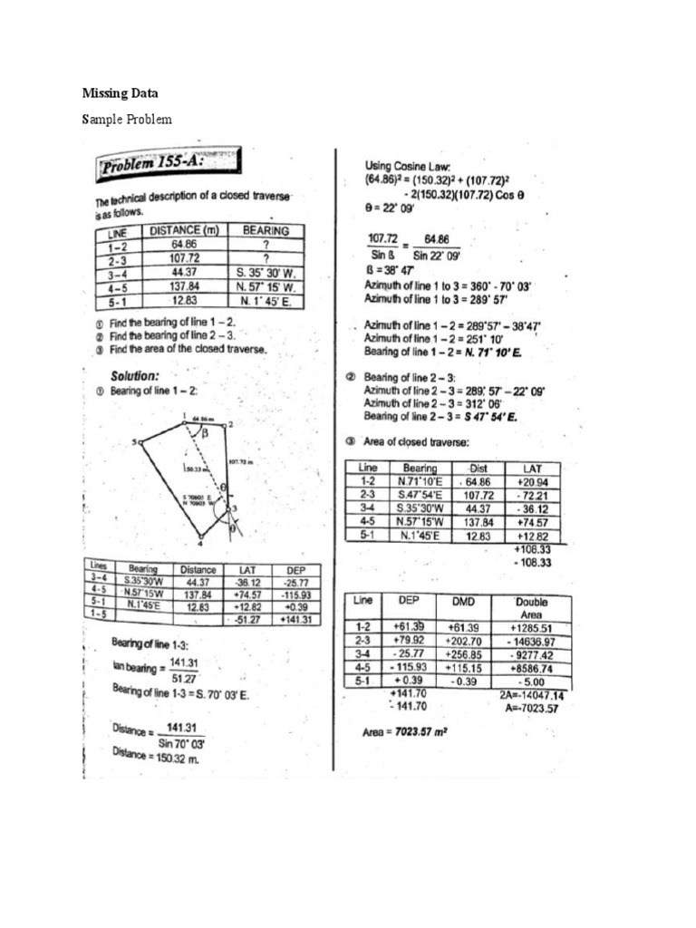 Missing Data | PDF | Surveying | Triangle