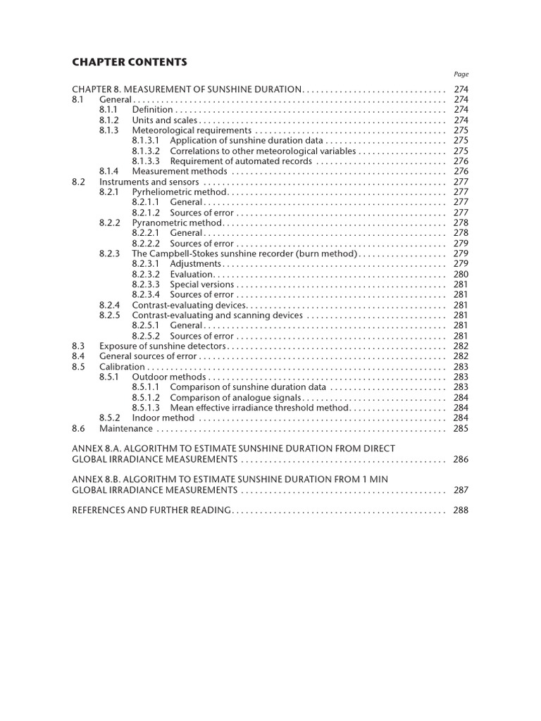 Sunshine Duration Measurement Methods | PDF | Calibration | Cloud