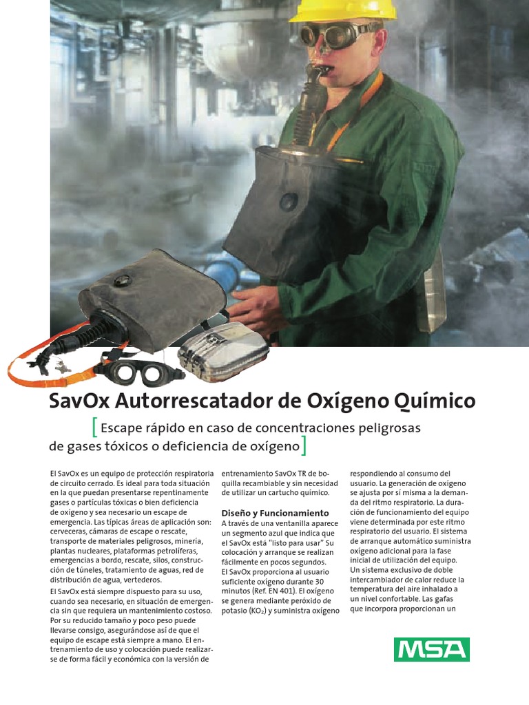 Savox MSA | PDF | Oxígeno | Sistema respiratorio
