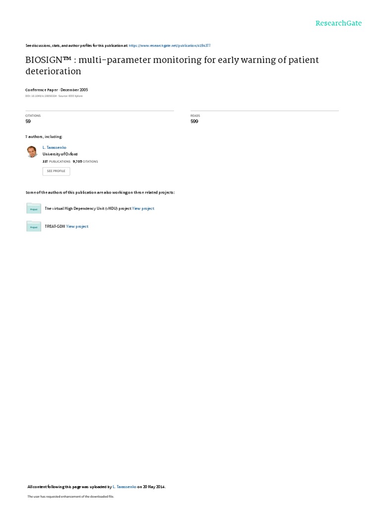 BioSign Multiparameter Monitoring1 | PDF | Monitoring (Medicine ...