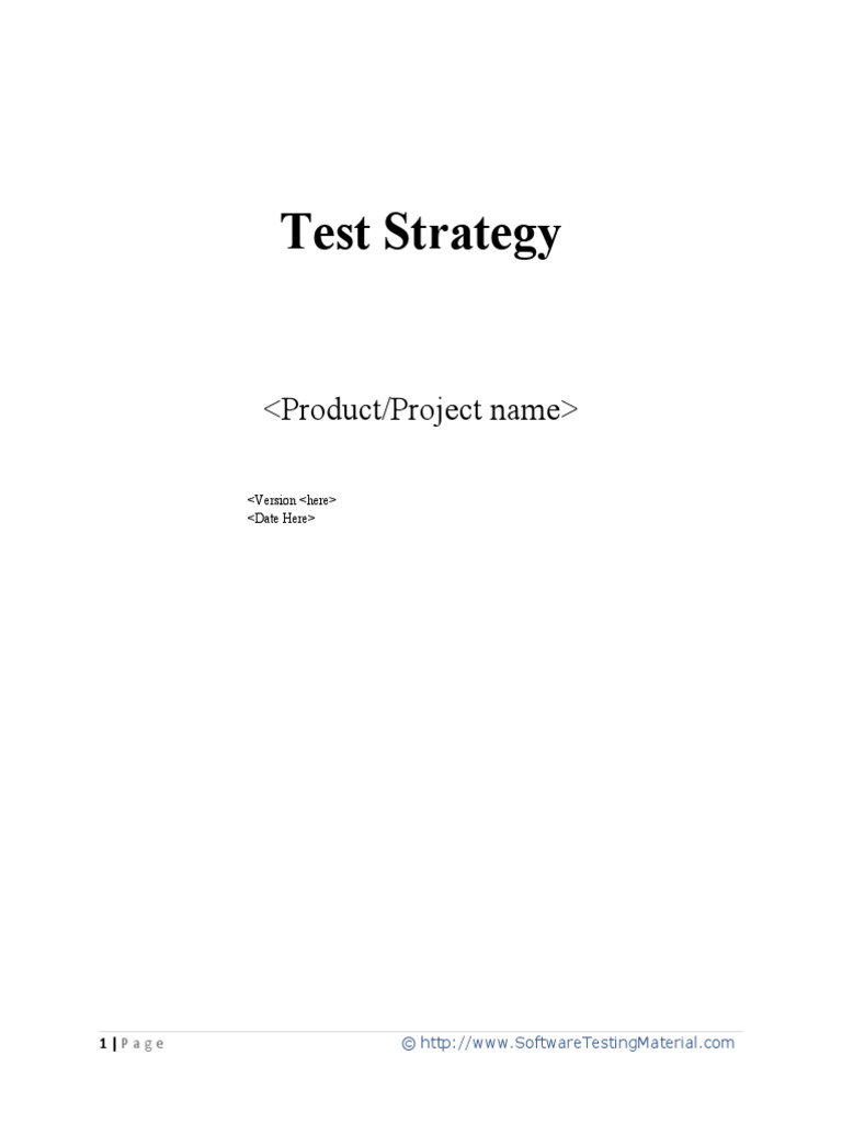 Test Strategy Pdf Software Testing Information Technology Management 9119