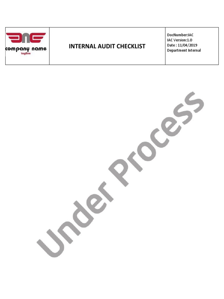 Internal Audit Checklist 2 | PDF | Finance & Money Management