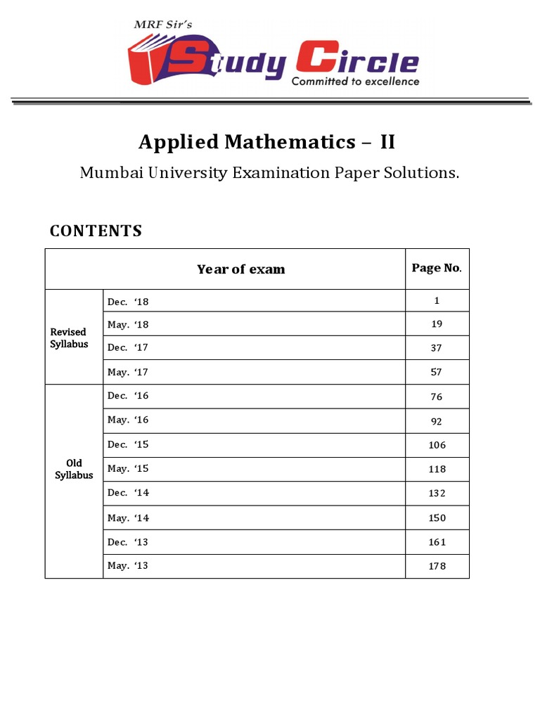 AM2 Exam Solution Index | PDF