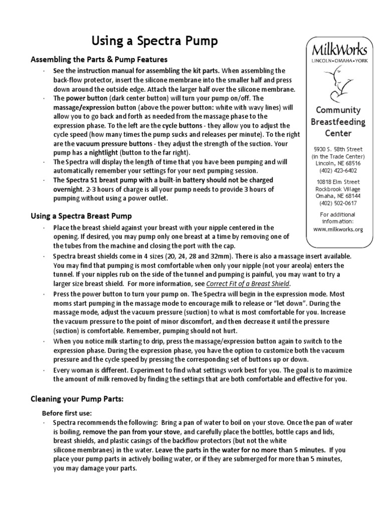 Using A Spectra Pump Jan 2018 | PDF | Breastfeeding | Motherhood