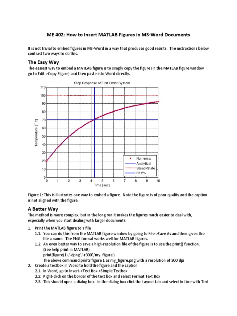 ME 402: How To Insert MATLAB Figures in MS-Word Documents: 110 Step ...
