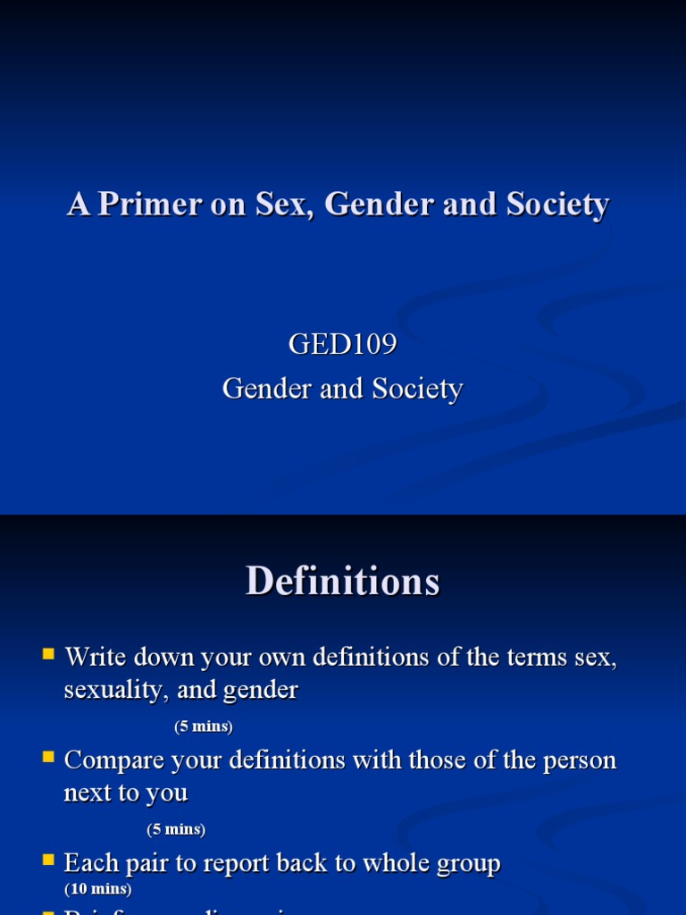 Lesson 1 - Sex and Gender in Society | PDF | Sexual Orientation | Gender
