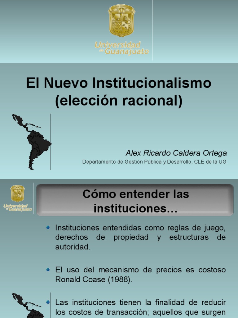 El Nuevo Institucionalismo 2 (elección racional)