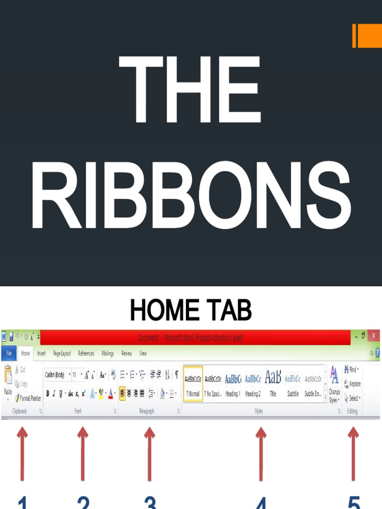 MS Word Ribbons | PDF | Typography | Printing