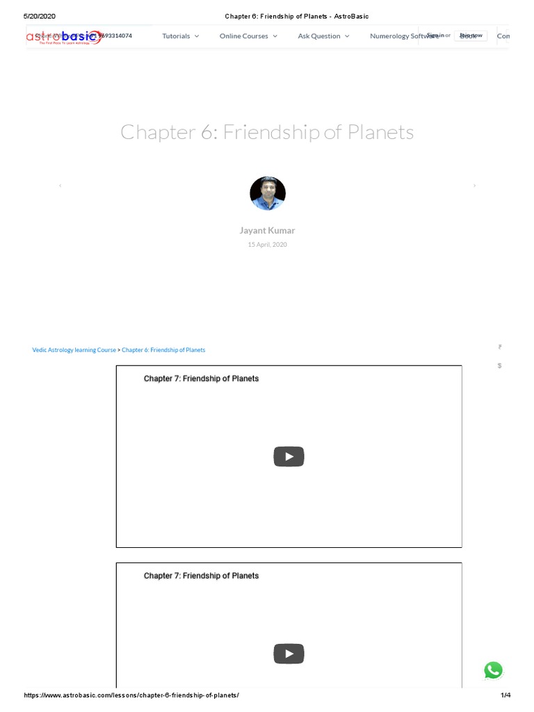 Chapter 6 - Friendship of Planets - AstroBasic | PDF | Esoteric ...