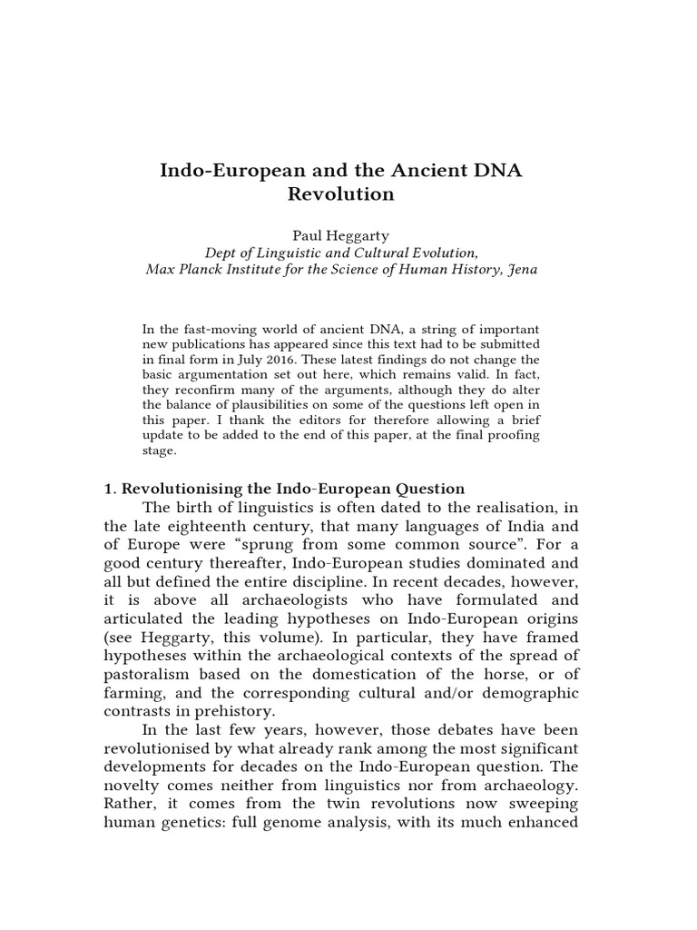 Indo-European and The Ancient DNA Revolution | PDF | Agriculture ...