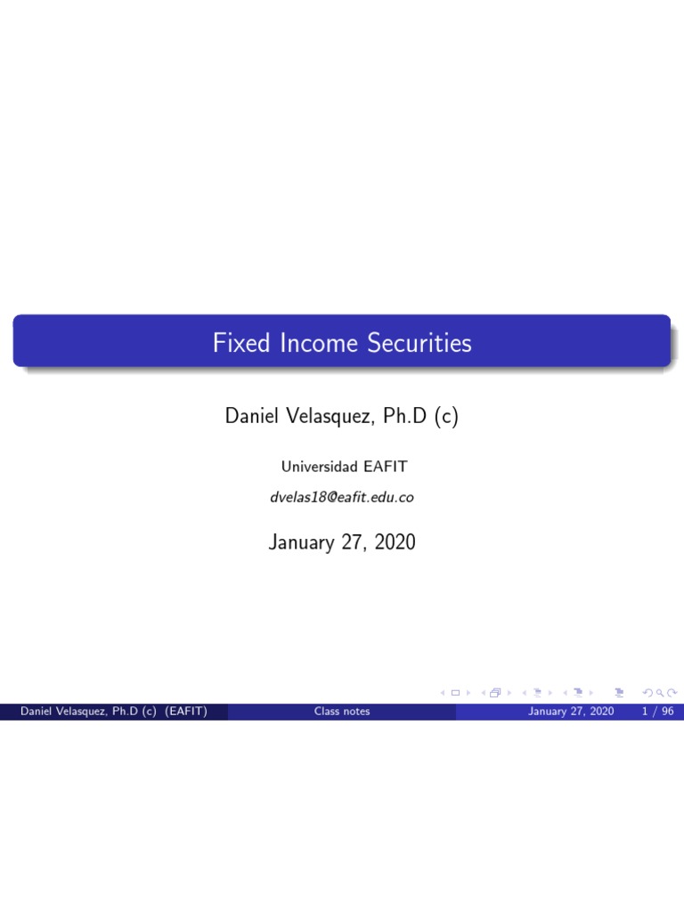 Fixed Income | PDF | Bond Duration | Bonds (Finance)
