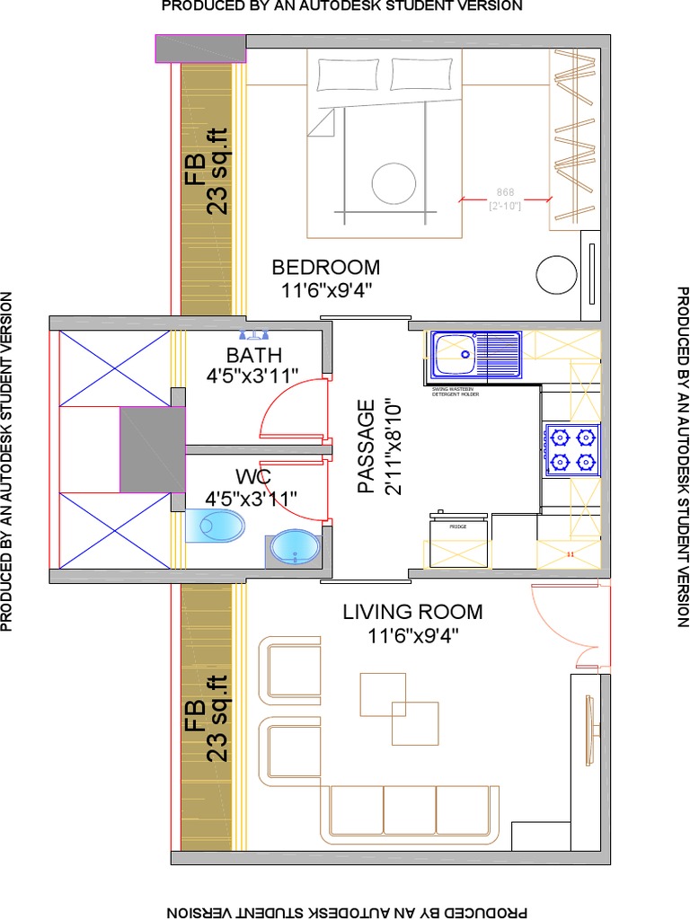1 BHK Drawing PDF | PDF