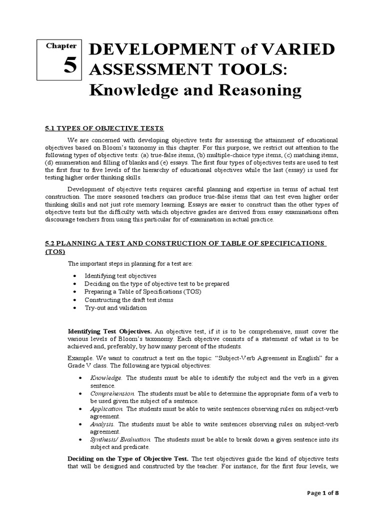 Developing Varied Assessment Tools | PDF | Multiple Choice | Test ...