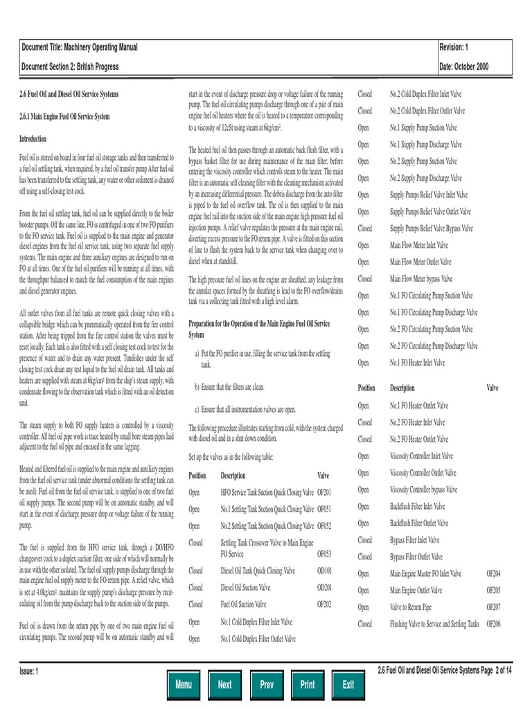 Fuel Oil and Diesel Oil Systems Guide | PDF | Fuel Oil | Pump