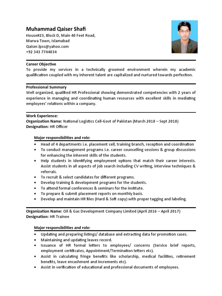 Qaiser Shafi CV | PDF | Human Resources | Employment