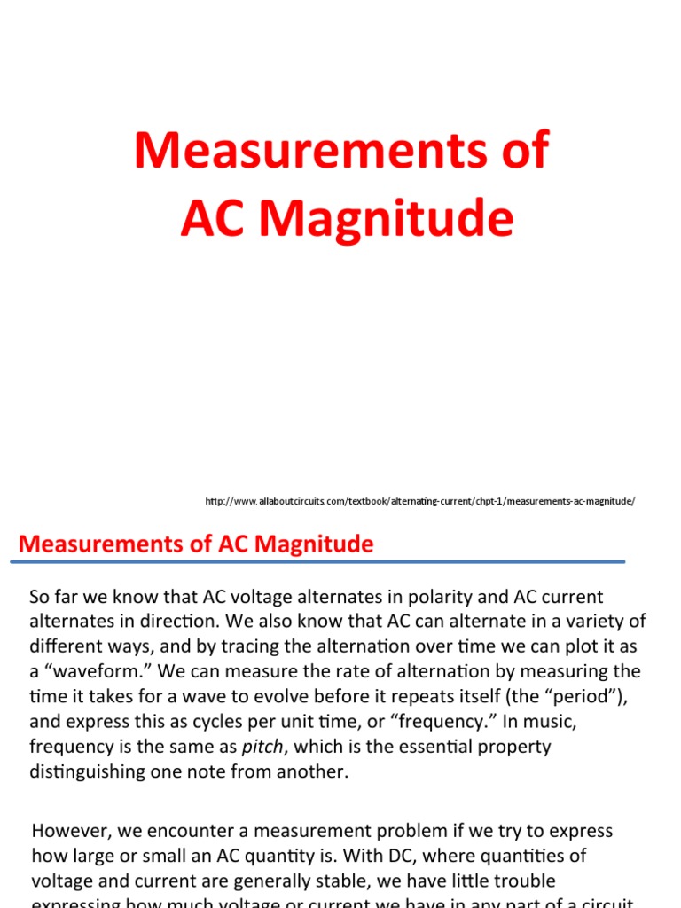Measurements of AC Magnitude | PDF | Amplitude | Alternating Current