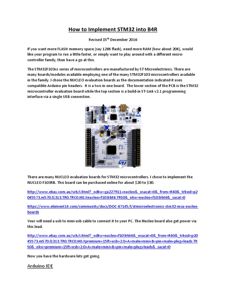 How To Implement STM32 To B4R | PDF | Arduino | Classes Of Computers