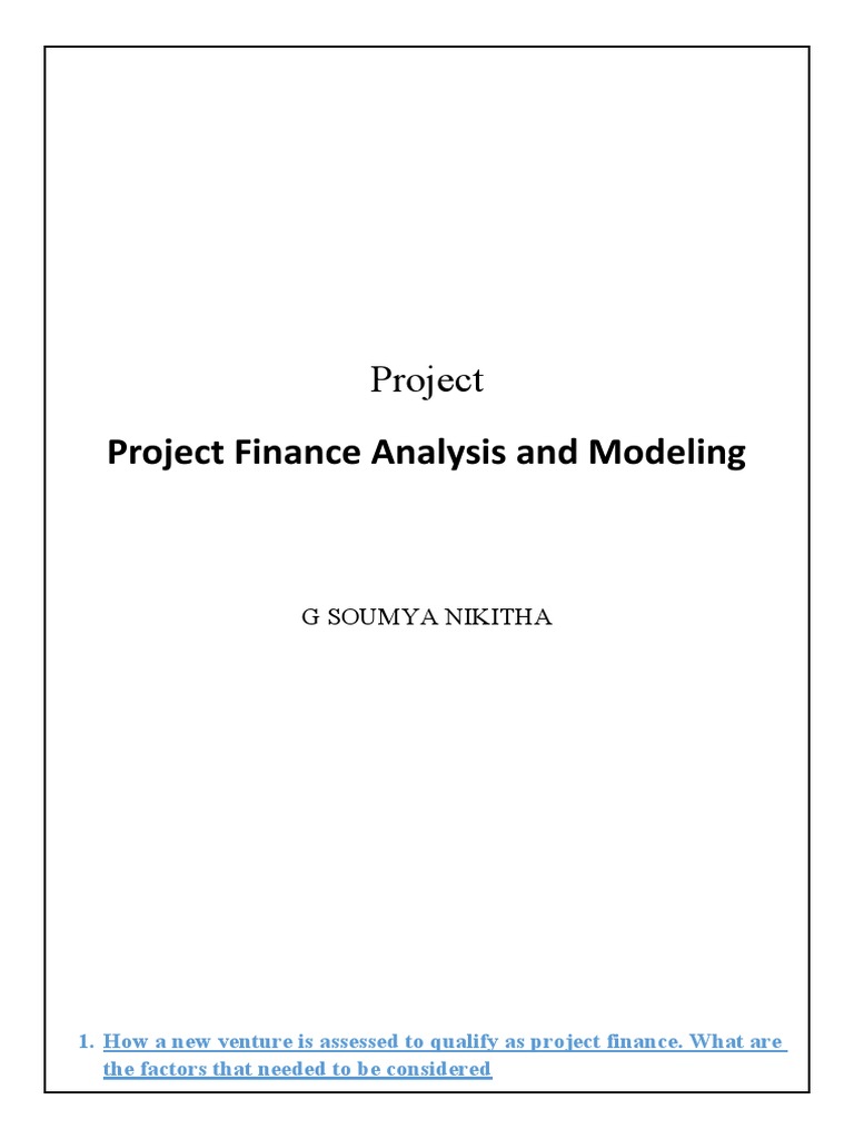 Project Finance Analysis and Modeling | PDF | Electrical Grid | Solar Power