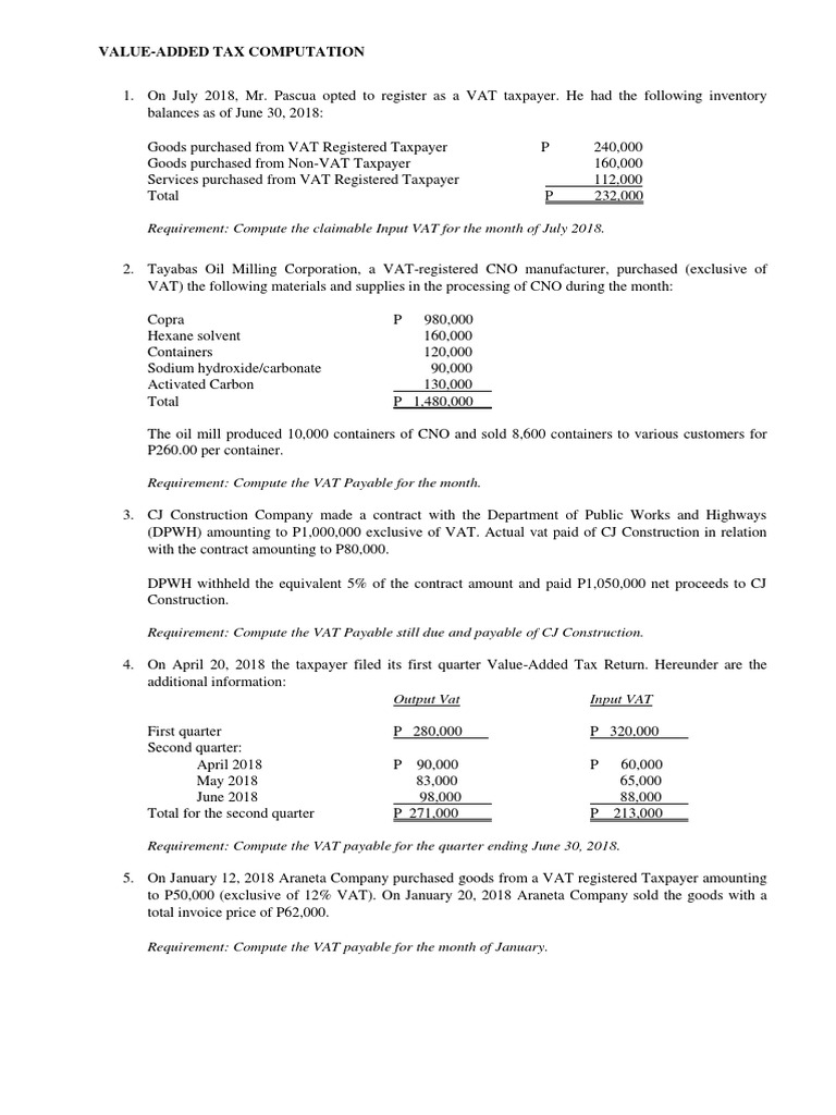 TAXATION 2 Chapter 12 Output VAT Zero Rated Sales | PDF | Tax Exemption ...