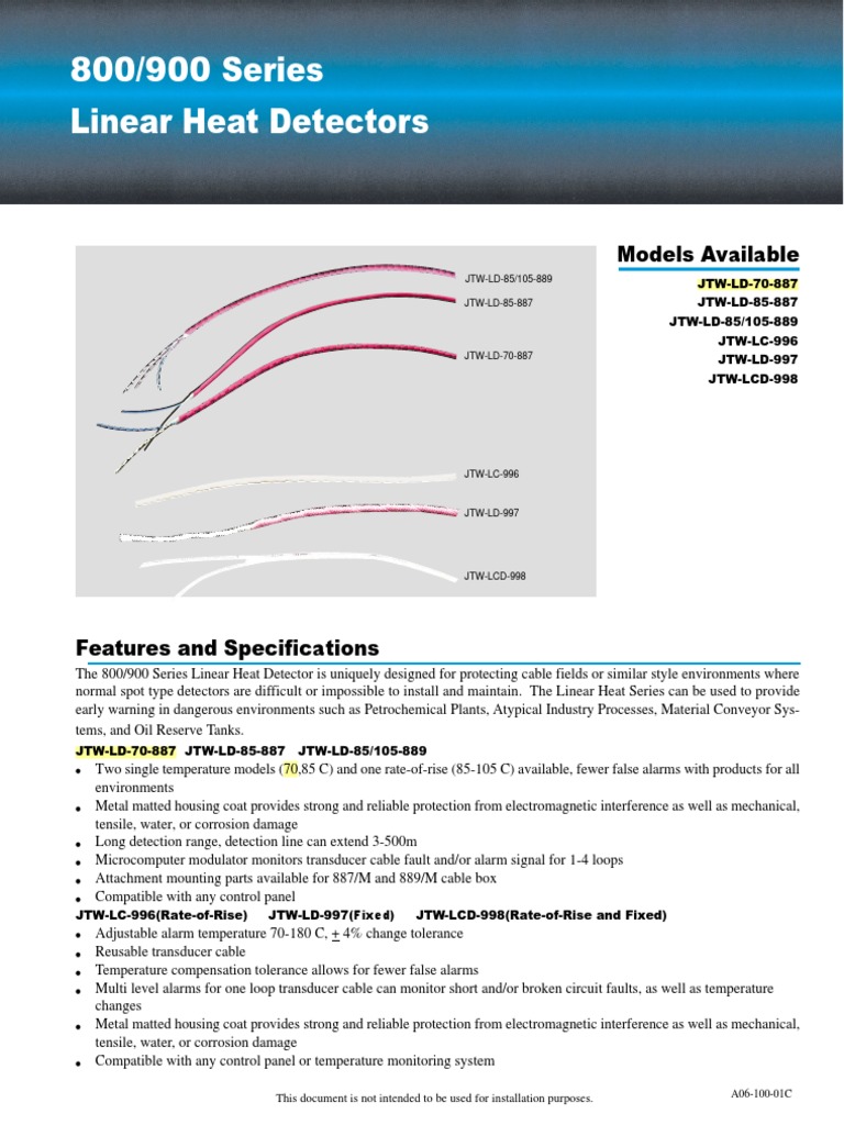 800/900 Series Linear Heat Detectors: Models Available | PDF | Sensor ...
