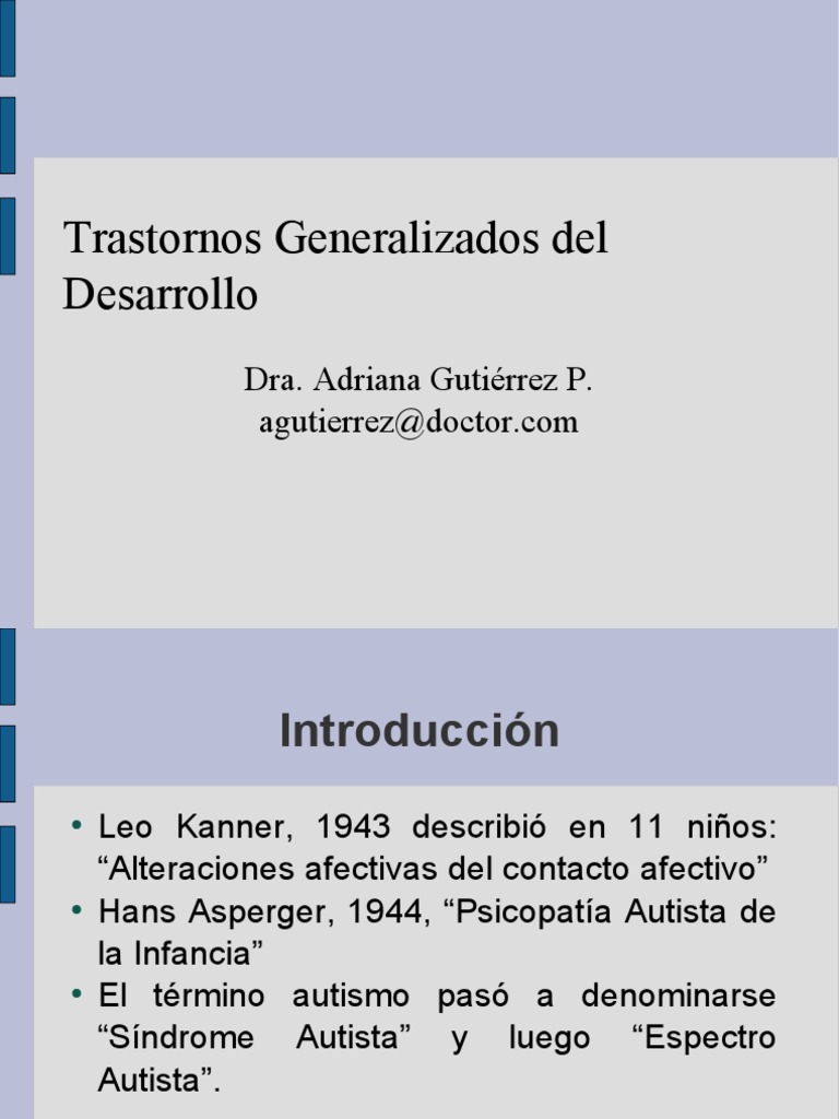 Trastornos Generalizados Del Desarrollo | PDF | Espectro autista | Síndrome de Asperger
