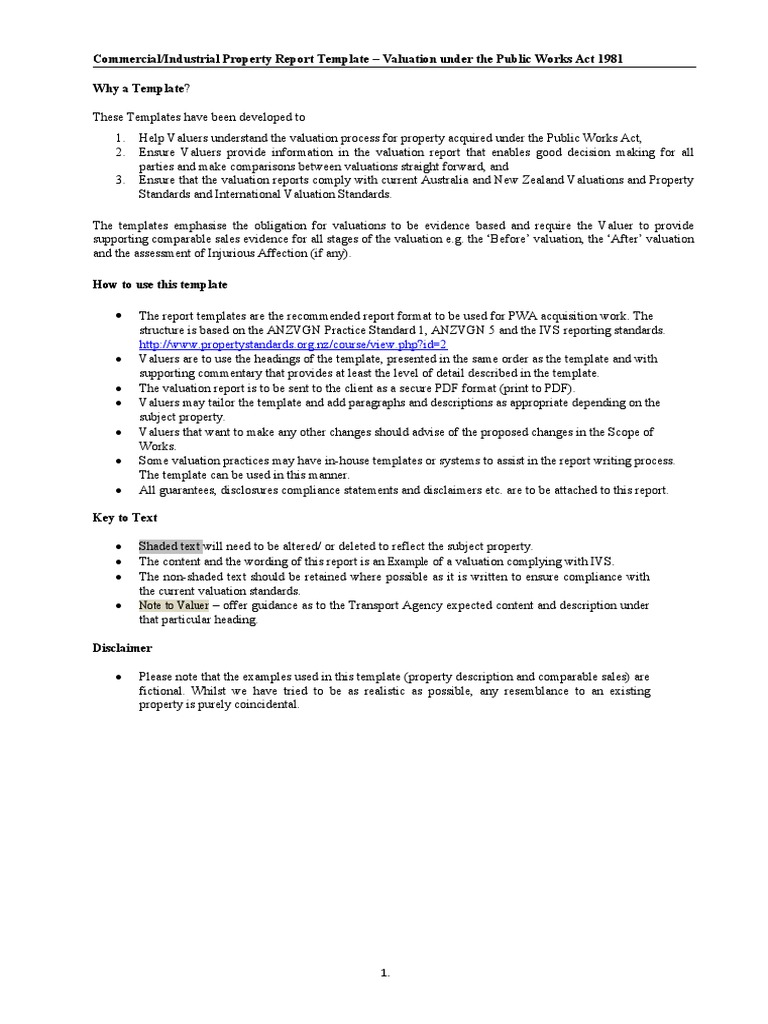 Commercial Property Valuation Template | PDF | Real Estate Appraisal ...