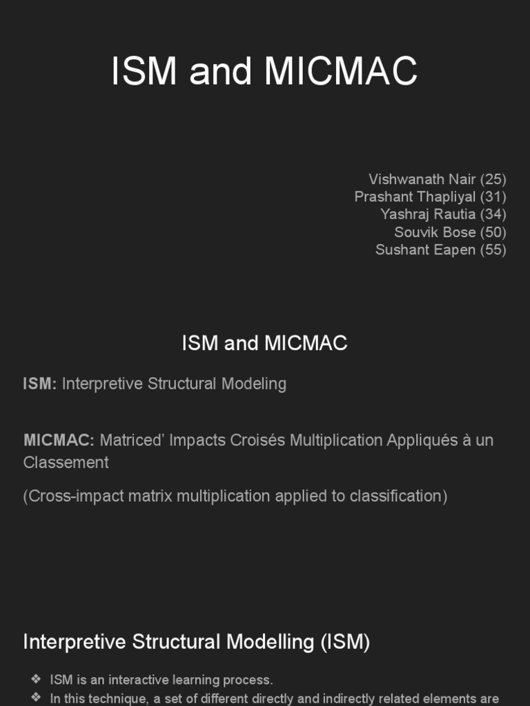 ISM and MICMAC | PDF | Supply Chain | Matrix (Mathematics)