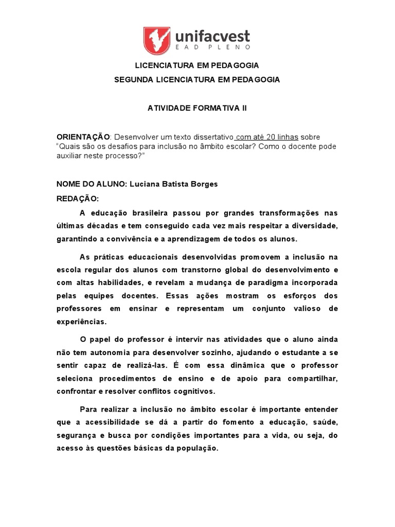 Atividade Formativa II | PDF
