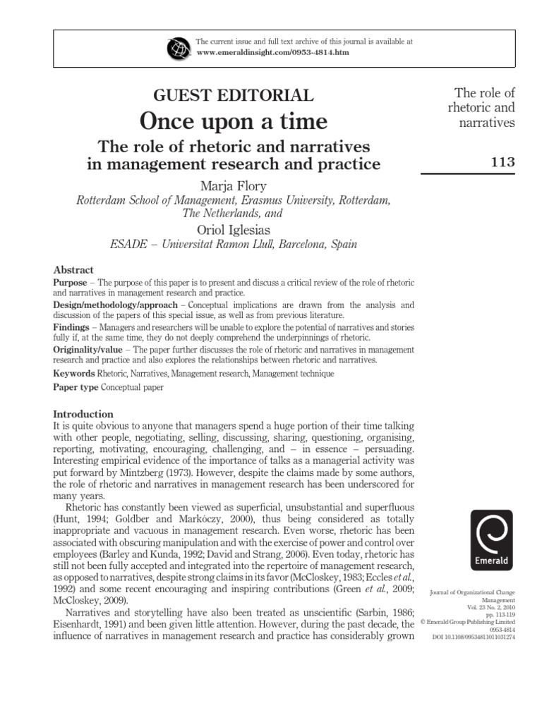 Once Upon A Time: Guest Editorial | PDF | Rhetoric | Narrative