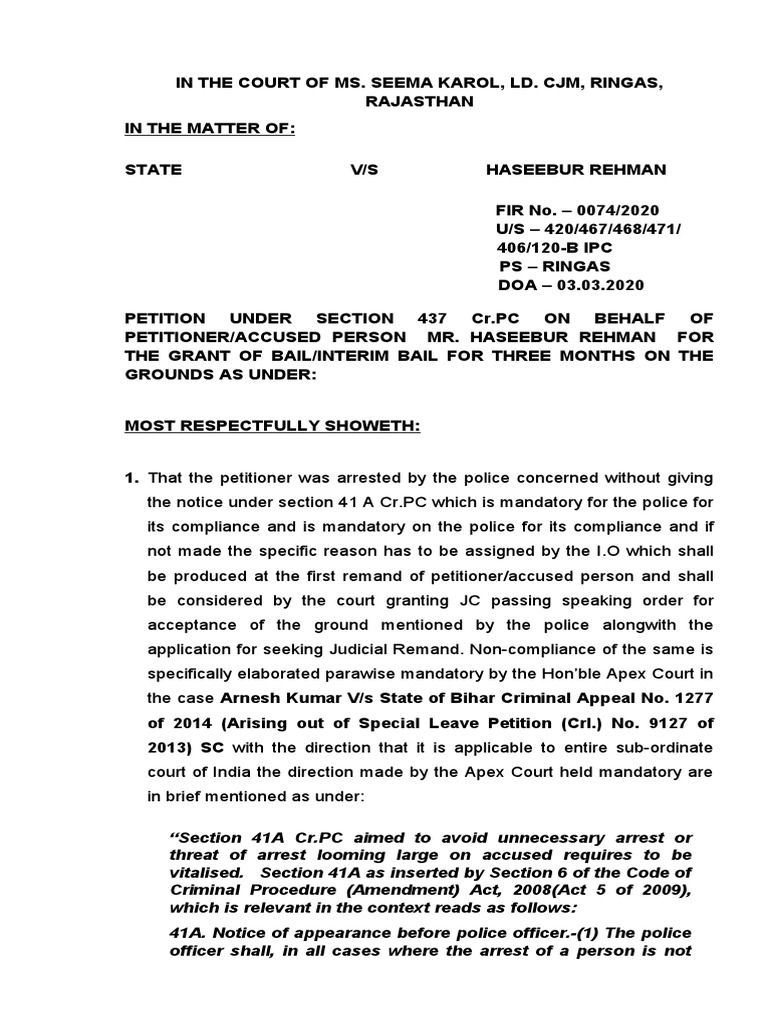 BAIL Final | PDF | Bail | Arrest