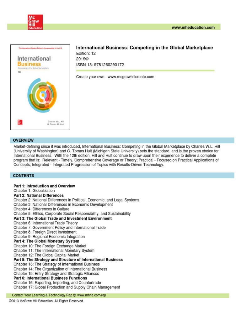 International Business Competing in The Global Marketplace PDF | PDF ...