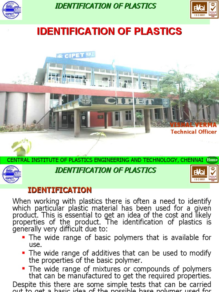 Identification of Plastics . | PDF | Thermoplastic | Plastic