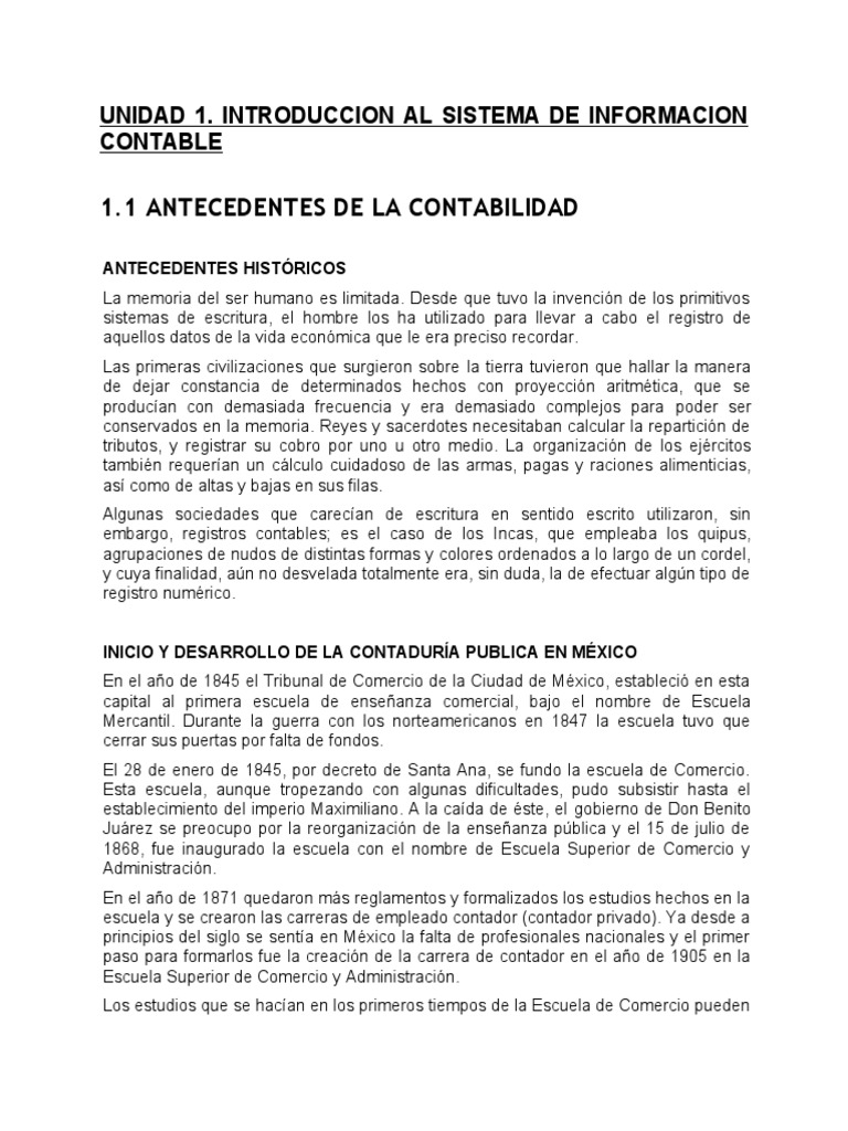 Unidad 1 Contabilidad | PDF | Contador | Contabilidad