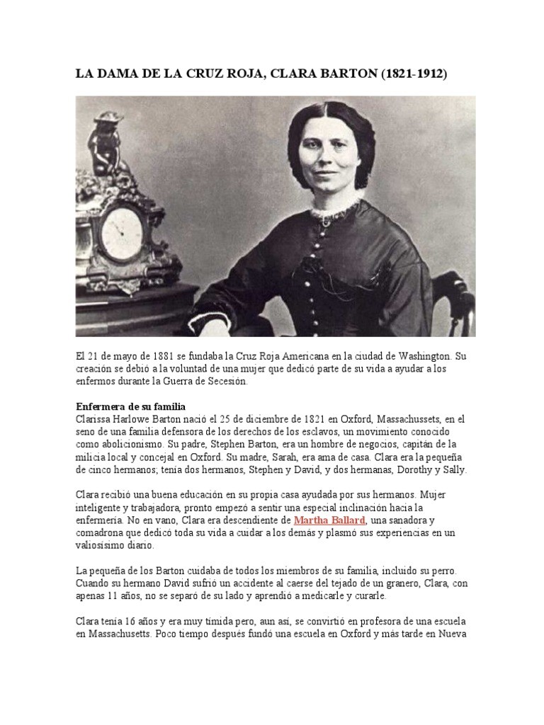 Clara Barton Enfermera Guerra Civil