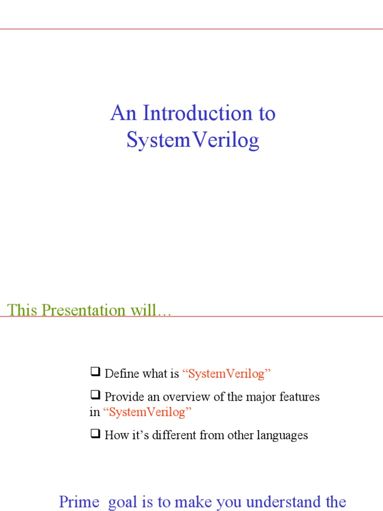 SystemVerilog Veriflcation | PDF | Class (Computer Programming ...