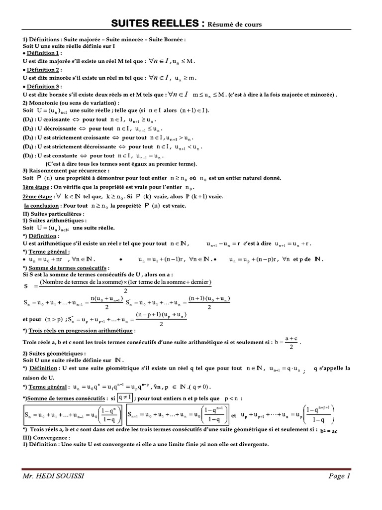 Suites Réelles | PDF