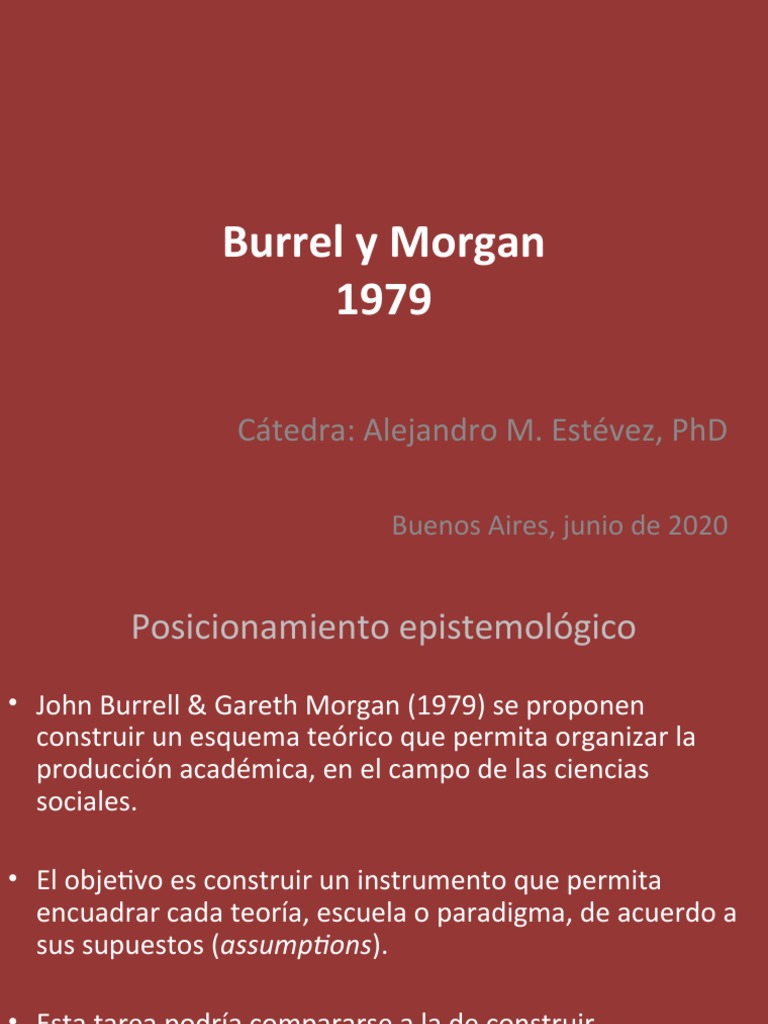 Burrel y Morgan Breve | PDF | Sociología | Positivismo