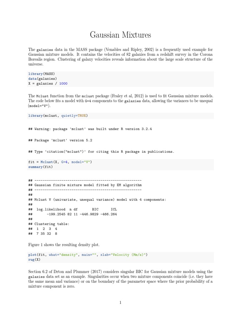 Gaussian Mixtures Library Data Pdf Normal Distribution 