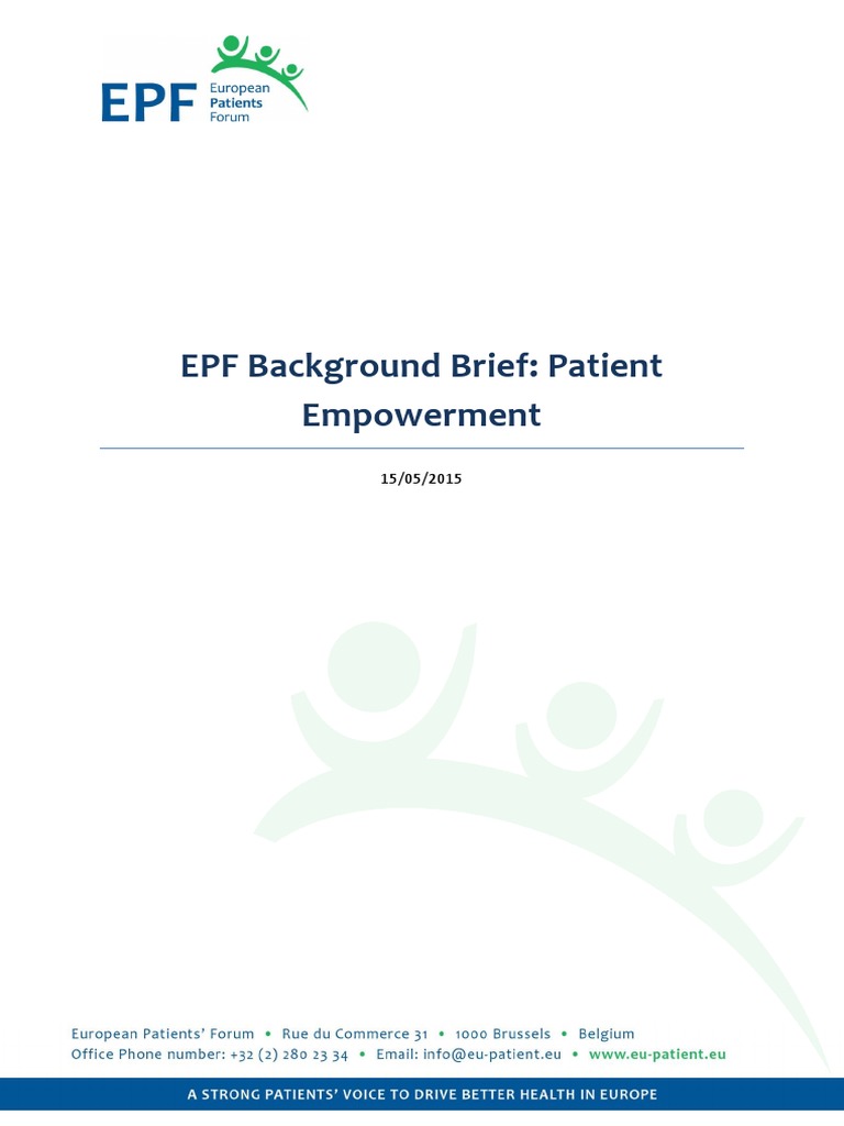 EPF Background Brief: Patient Empowerment | PDF | Empowerment | Self ...