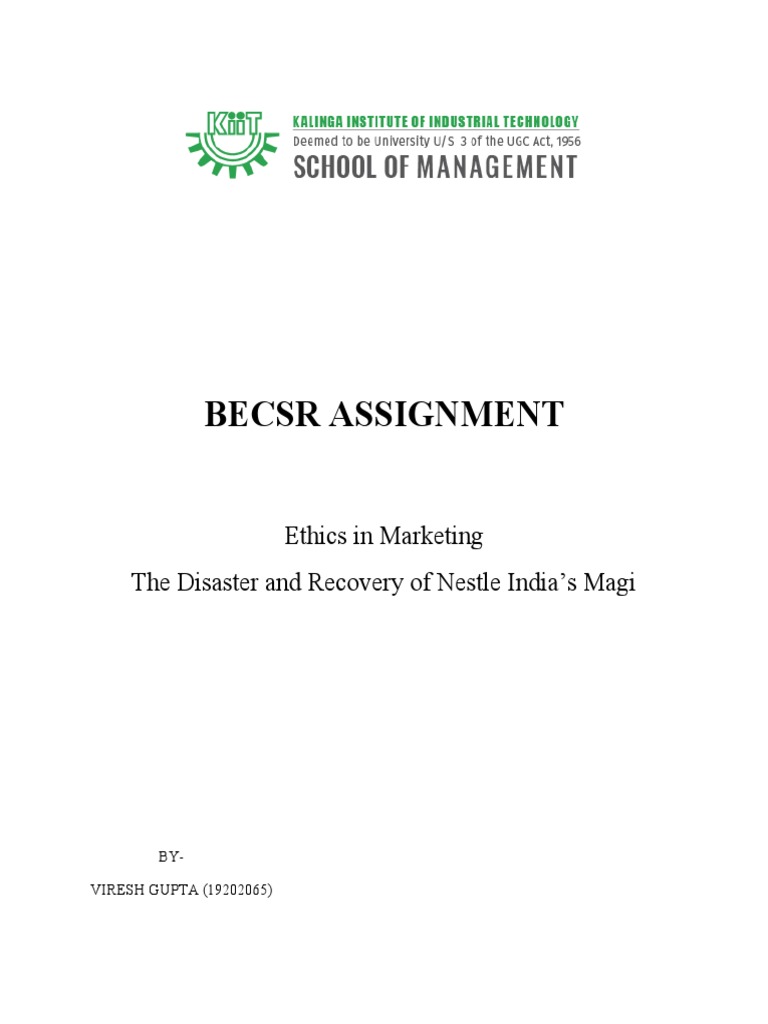 Becsr Assignment - 19202065 2 - Sec A | PDF | Nestlé | Brand