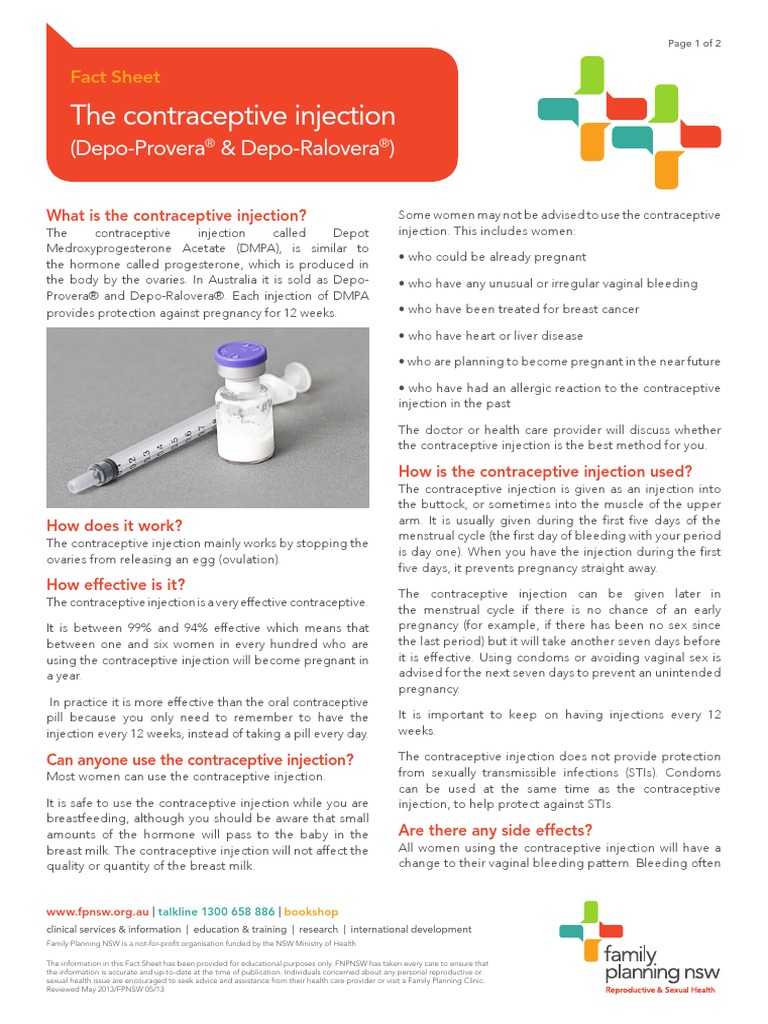 Contraceptive Injection PDF | Download Free PDF | Birth Control ...