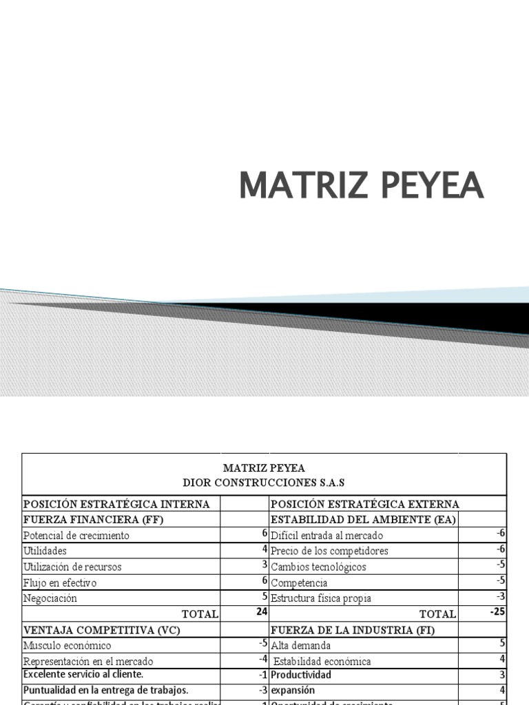 Matriz Peyea | PDF