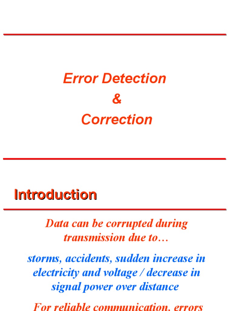 Unit 2 Topic 7 Error Detection And Correction Pdf Error Detection And Correction Encodings