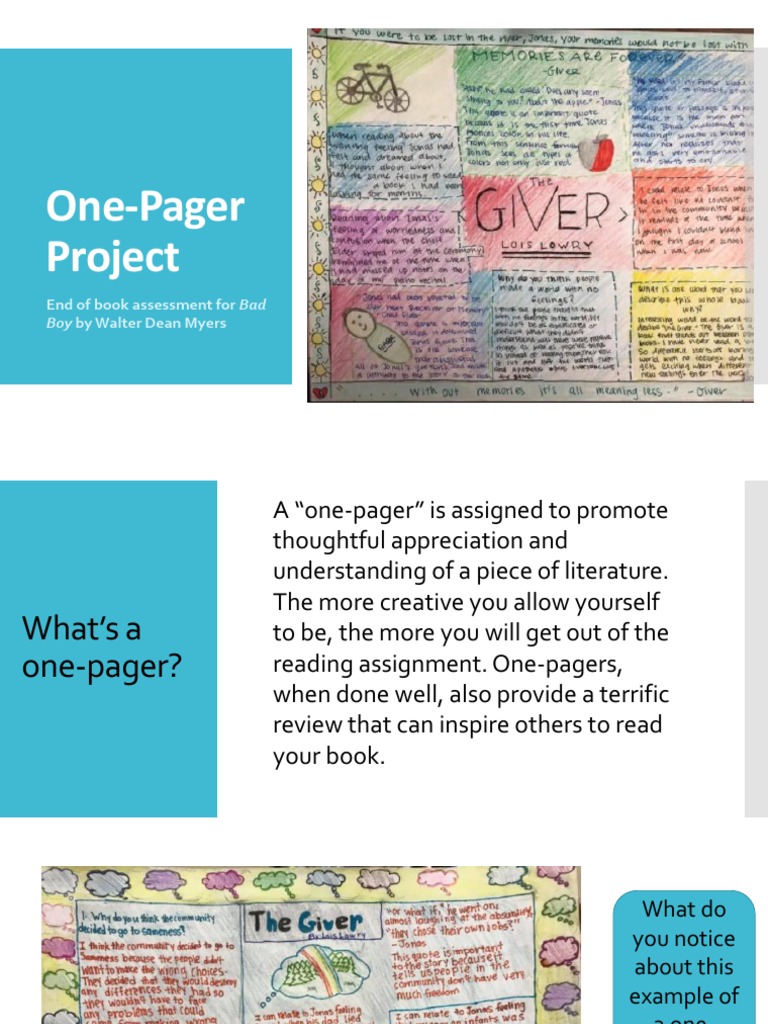 One-Pager Project: End of Book Assessment For Bad | PDF | Self-Improvement