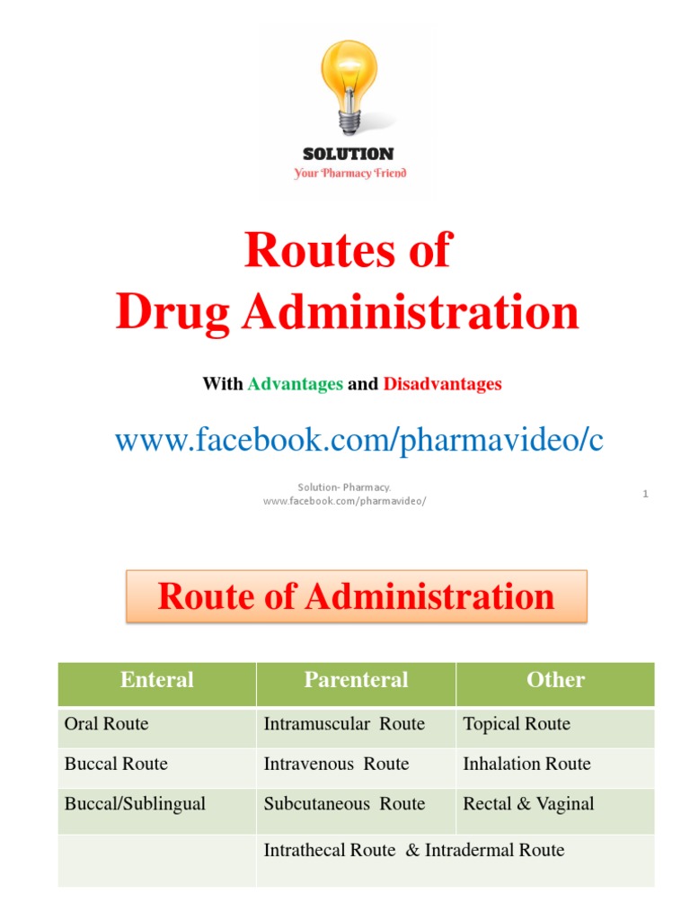 Route of Administration | PDF | Drugs | Medicinal Chemistry