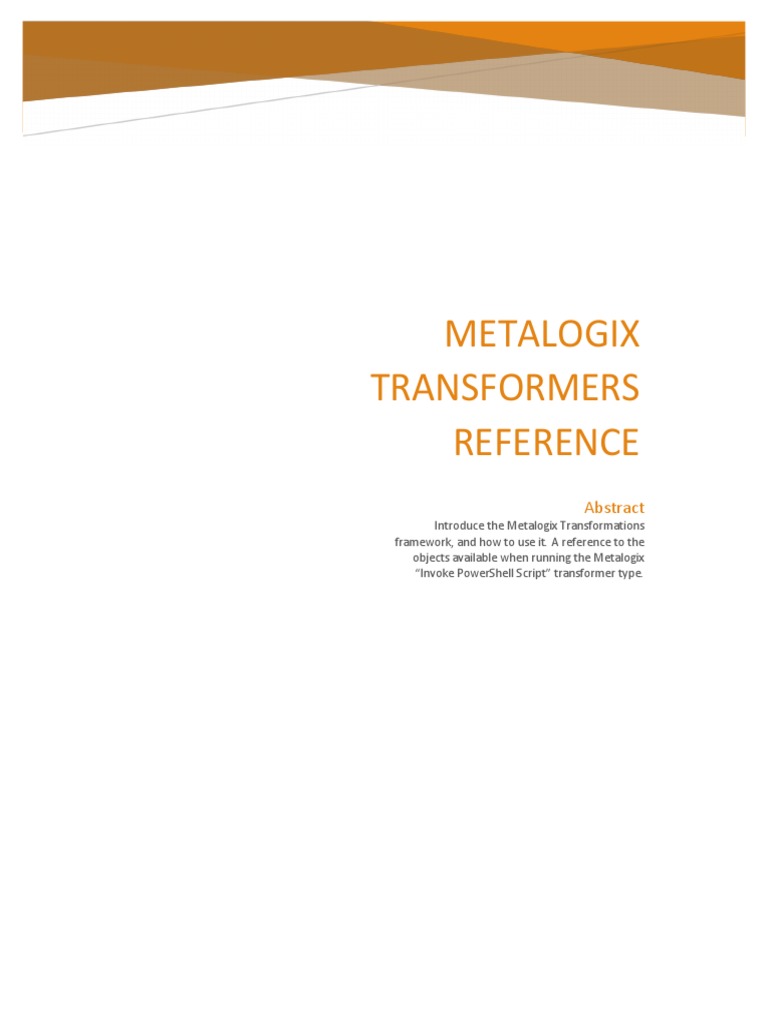 Metalogix Transformers Reference ContentMatrix | PDF | Share Point ...