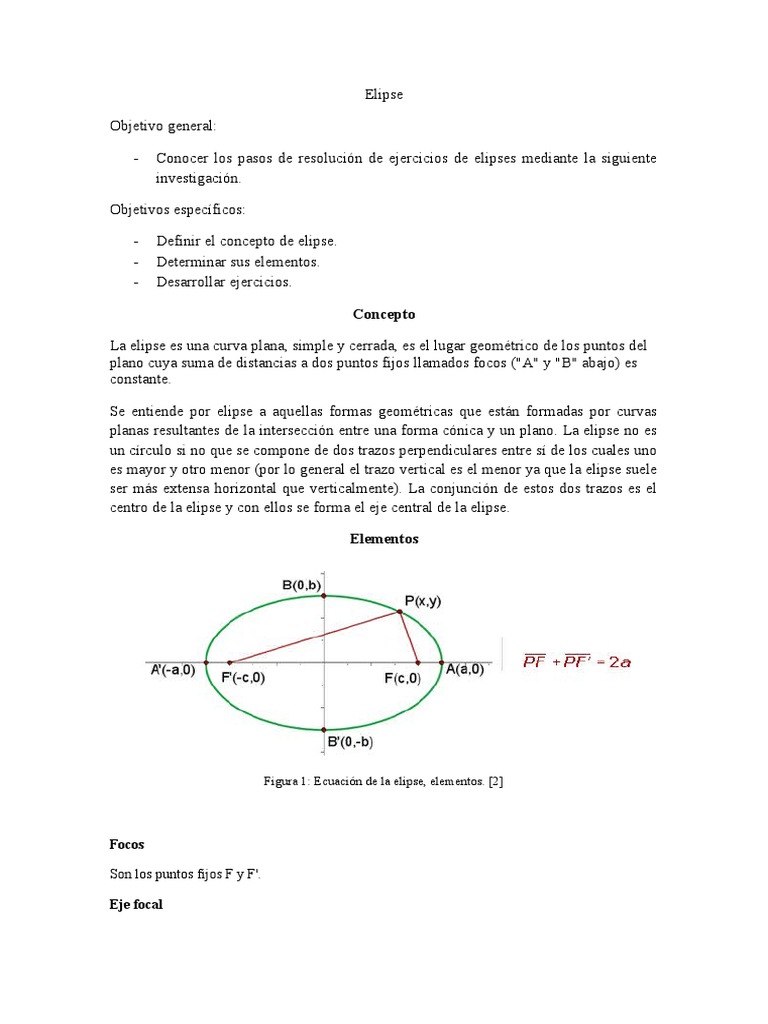 Guía de Resolución de Ejercicios de Elipses | PDF | Elipse | Geometria ...